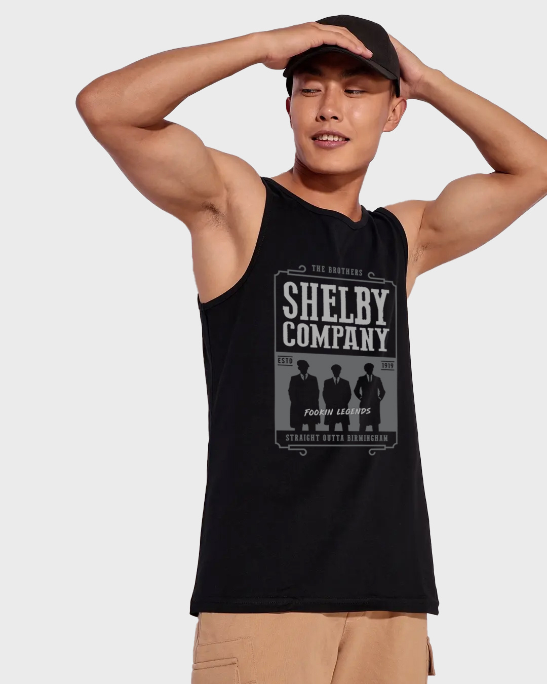 Buy Men's Black Shelby Brother Graphic Printed Vest Online at Bewakoof