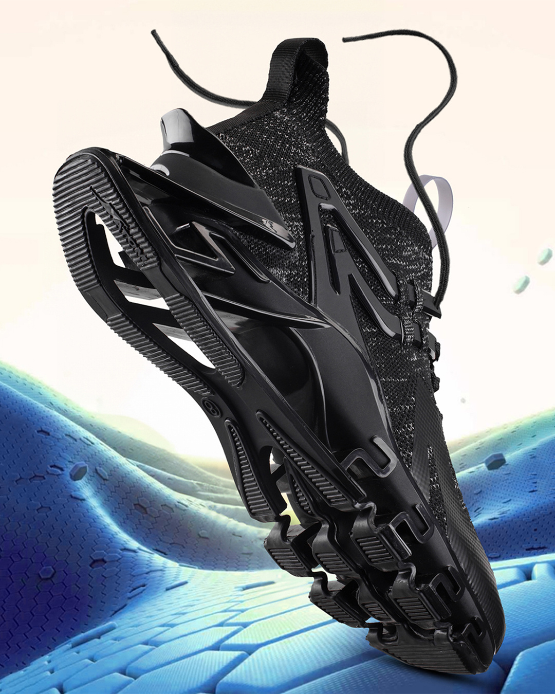 Buy Men's Black Spring Edge Alpha 2 Sneakers Online in India at Bewakoof