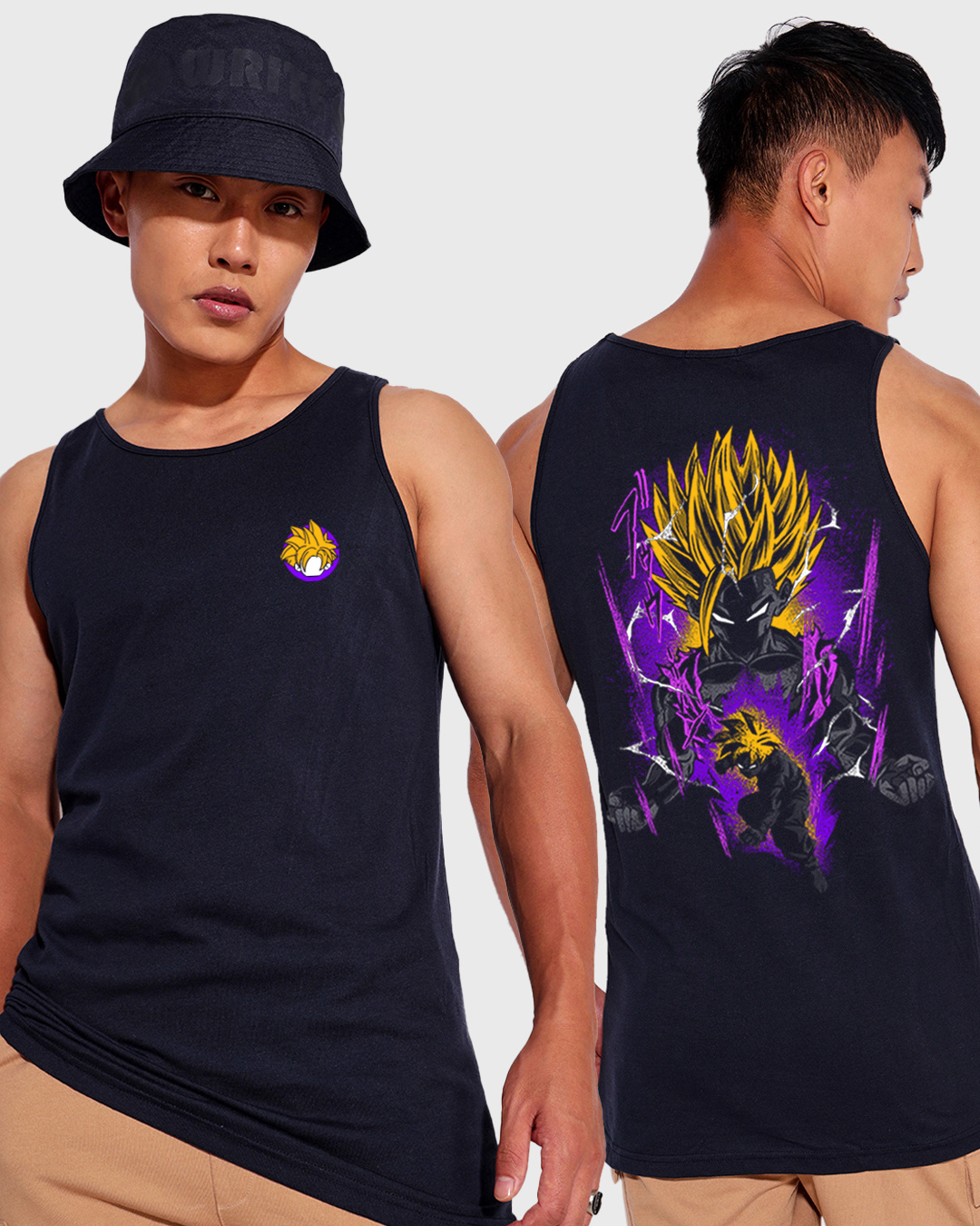 Buy Men's Blue Gohan Graphic Printed Vest Online at Bewakoof