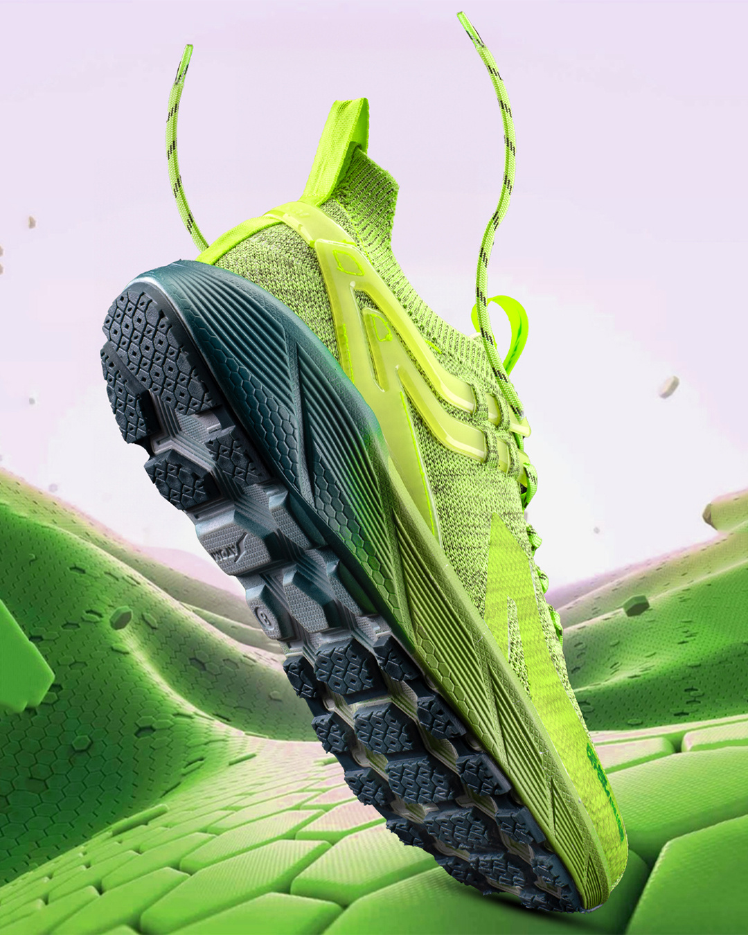 Buy Men's Green Cloudrunner Running Shoes Online in India at Bewakoof