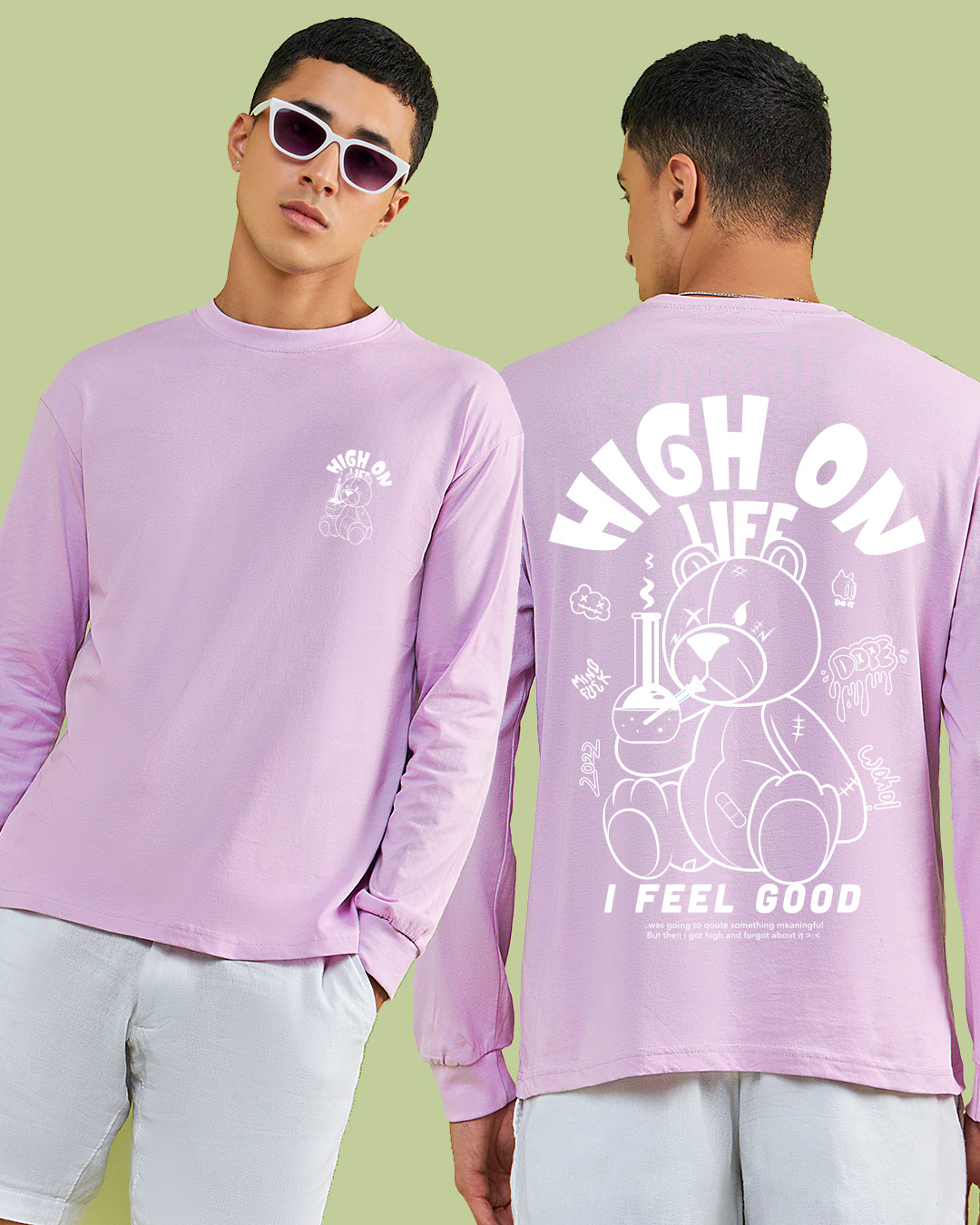 Buy Men's Purple High On Life Graphic Printed Oversized T-shirt Online ...