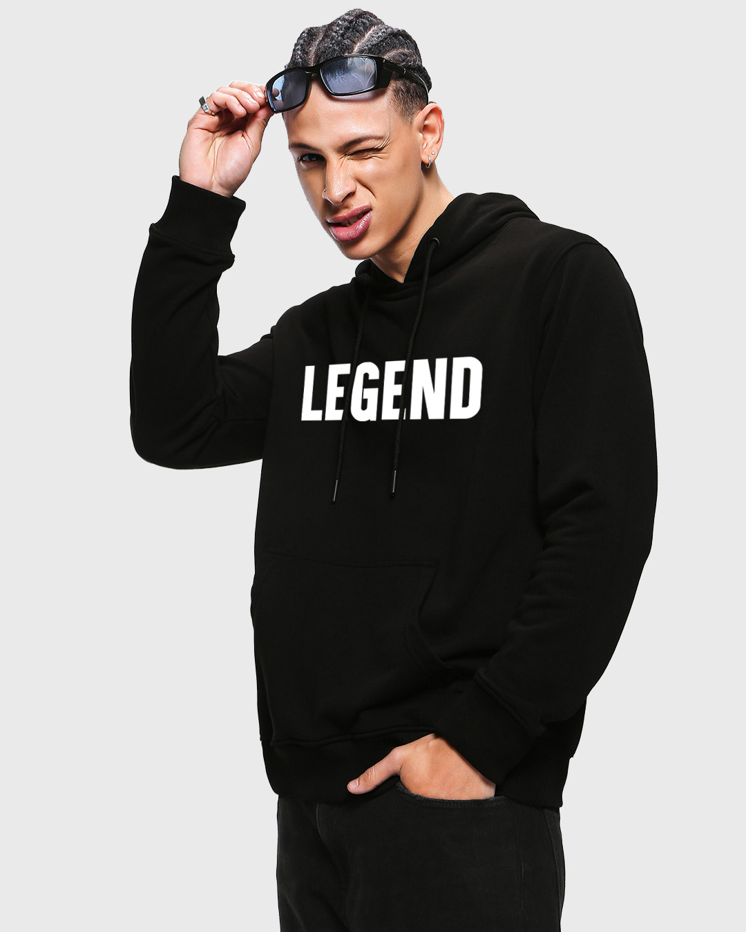 Buy Men's Black Legend Typography Hoodies Online at Bewakoof