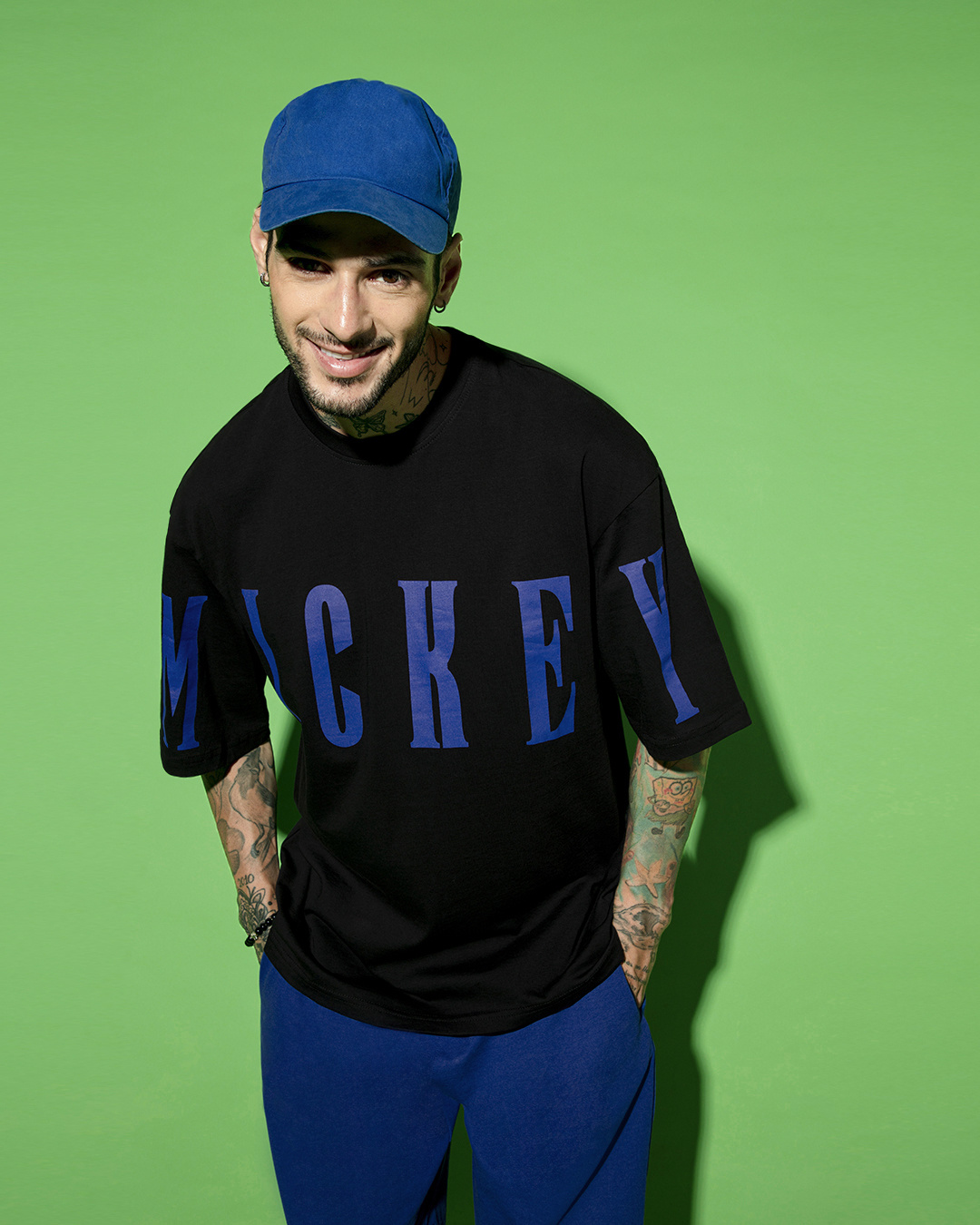 Buy Men's Black Mickey Move Graphic Printed Oversized T-shirt Online at ...