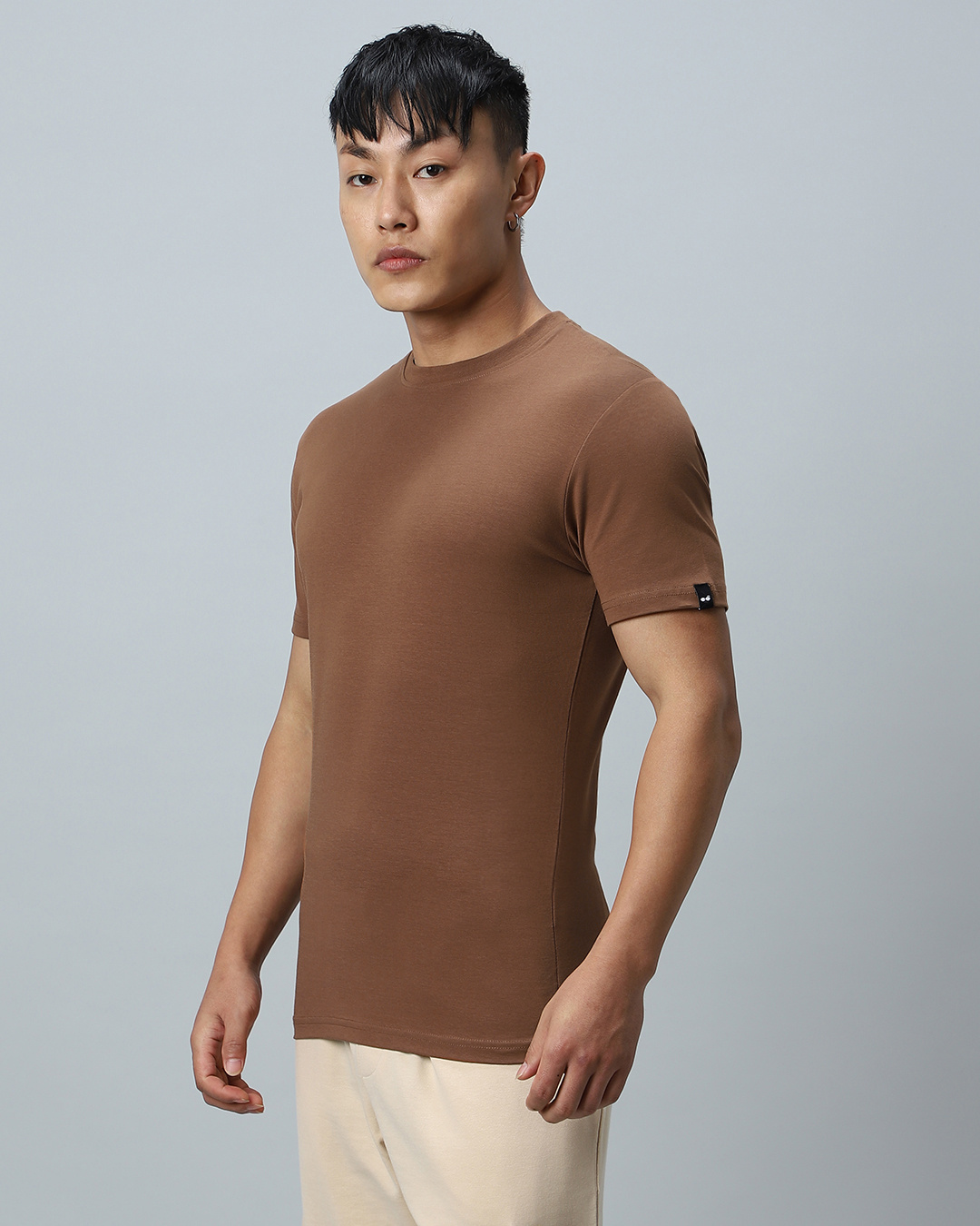 Buy Men's Brown Muscle Fit T-shirt Online at Bewakoof