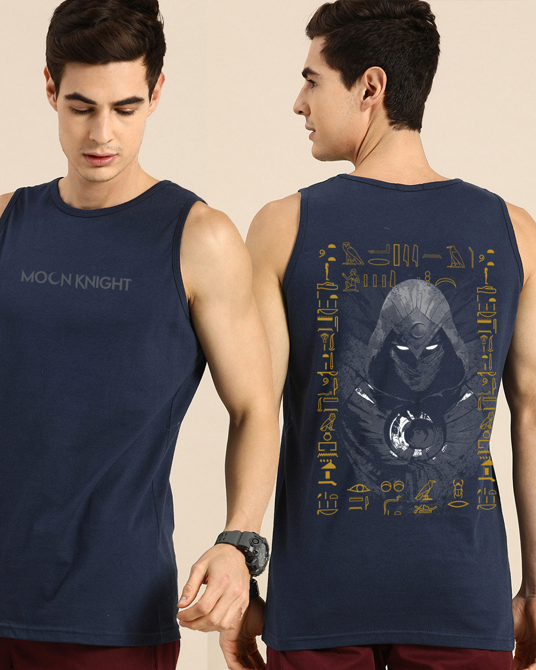 Buy Men's Blue Moon Knight Graphic Printed Vest Online at Bewakoof
