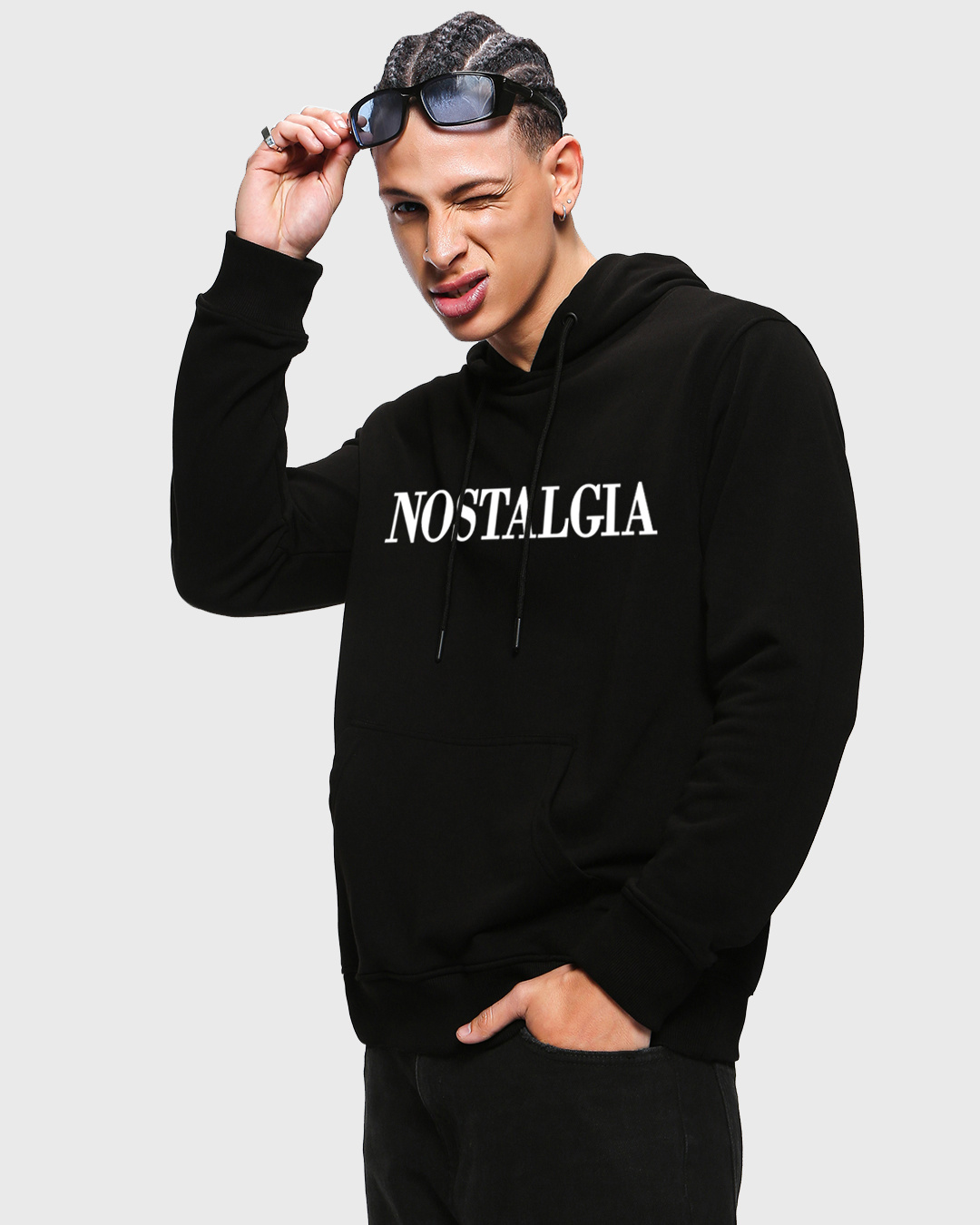 Buy Men's Black Nostalgia Typography Hoodies Online at Bewakoof