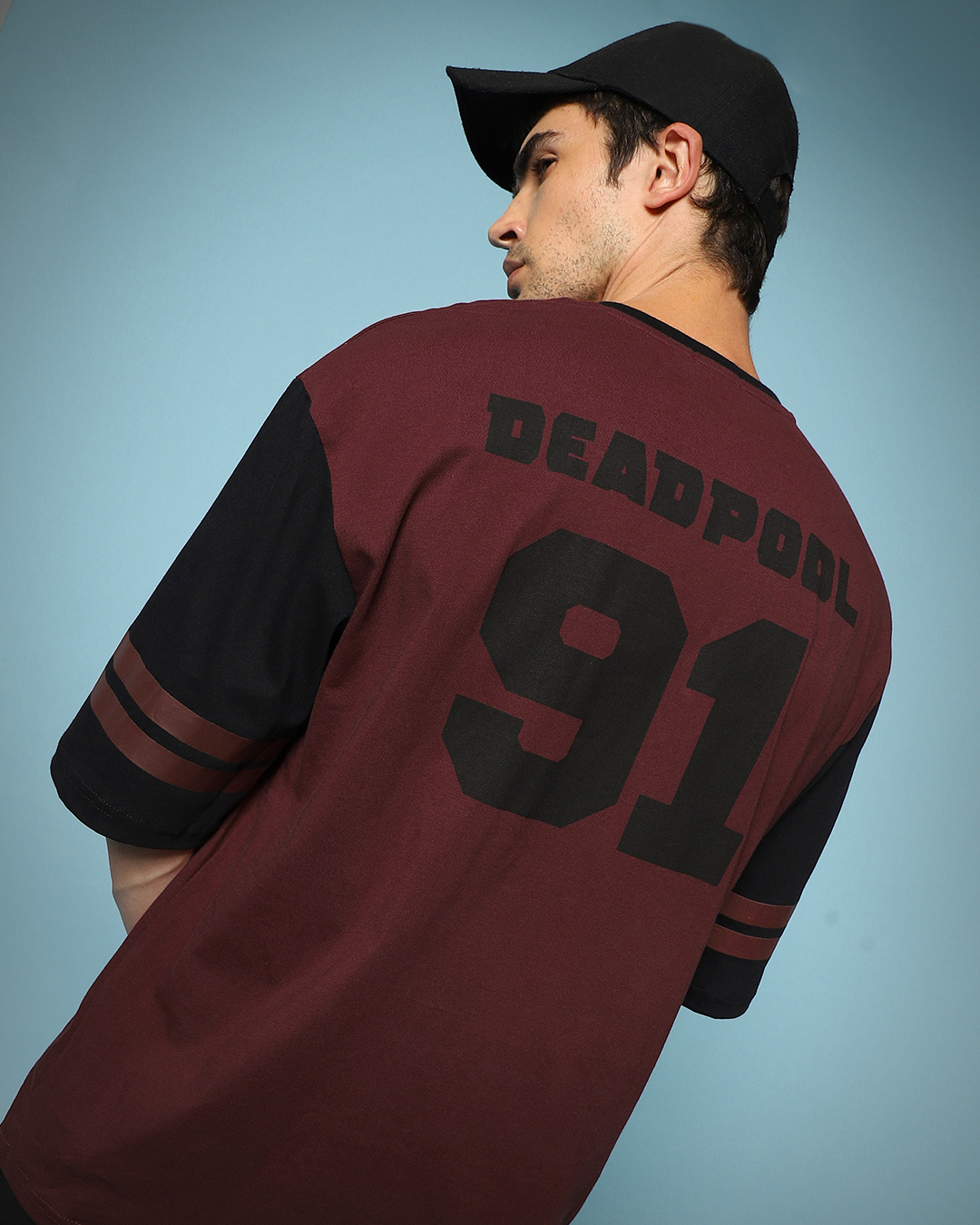 Buy Men's Maroon Dead Pool Jersey Graphic Printed Oversized T-shirt ...
