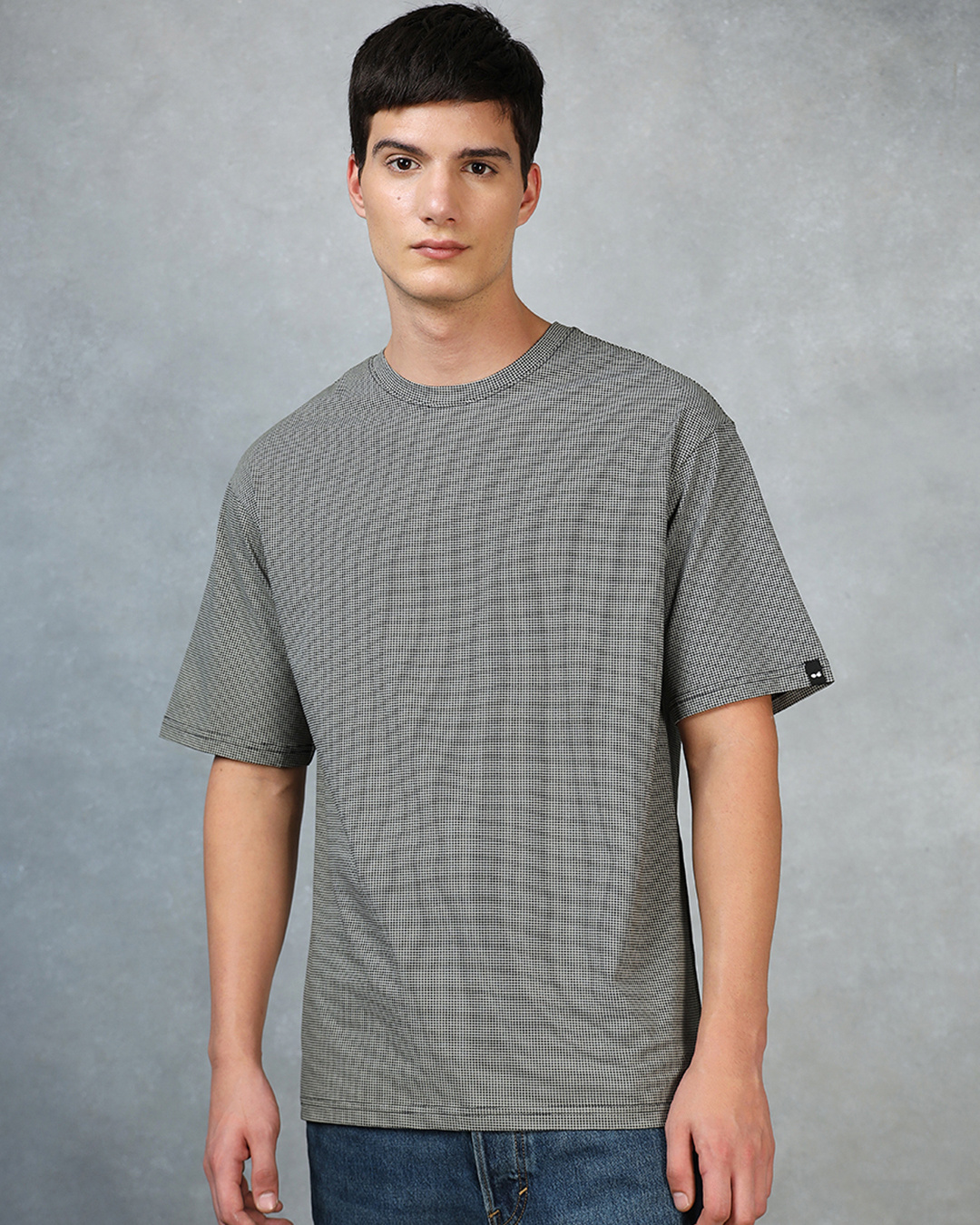 Buy Men's Black Textured Oversized T-shirt Online at Bewakoof