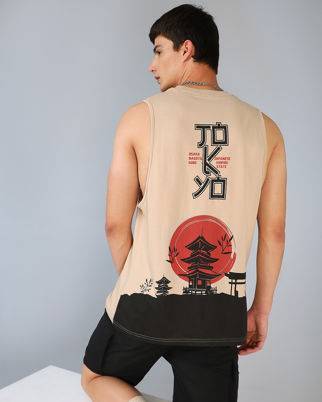 Buy Men's Brown Peter Graphic Printed Oversized Vest Online at Bewakoof