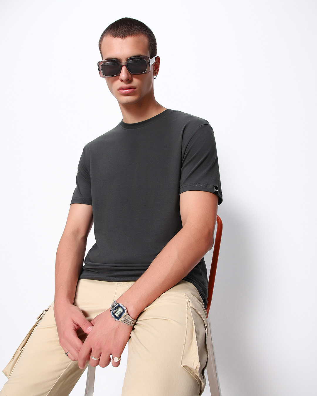 Buy Men's Grey T-shirt Online at Bewakoof