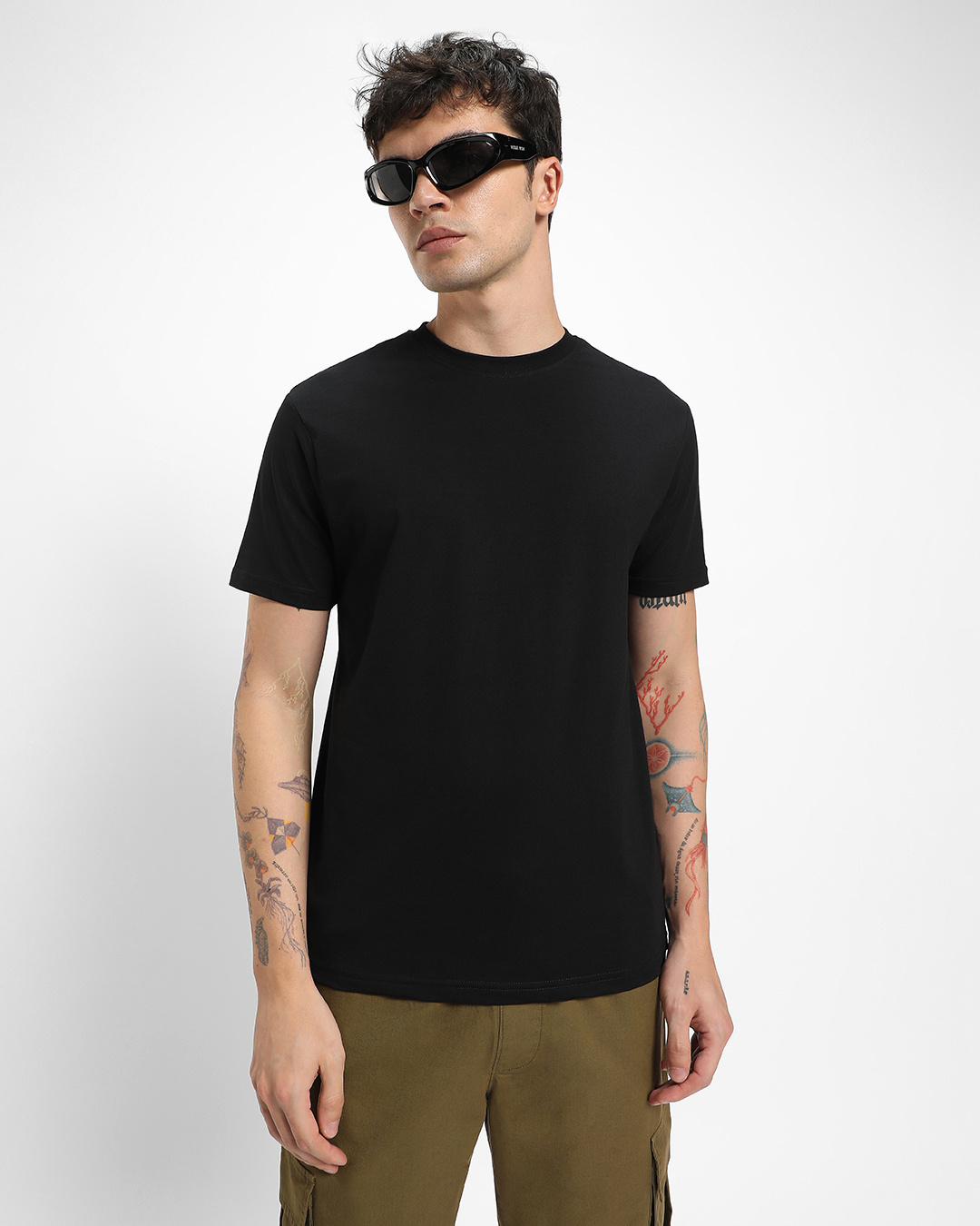 Buy Men's Black T-shirt Online at Bewakoof