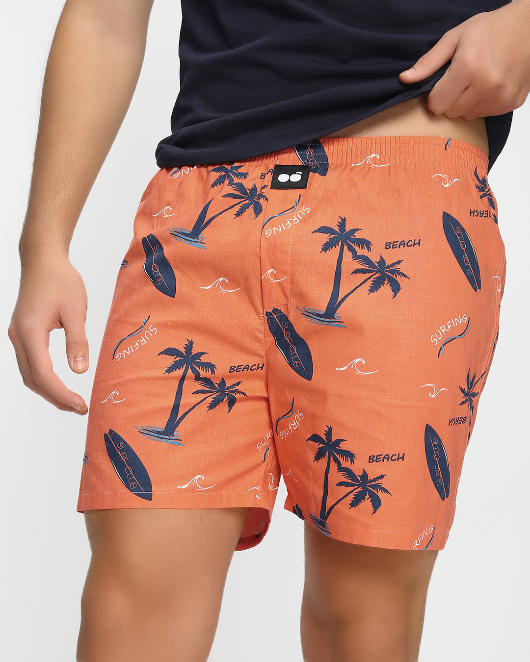 Buy Men's Orange All Over Beach Printed Boxers Online in India at Bewakoof