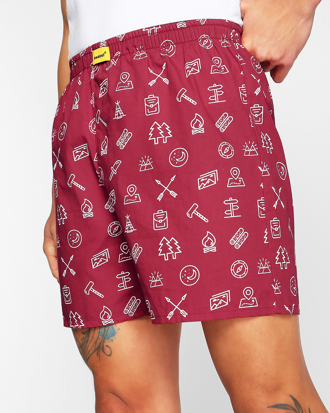 Buy Men's Red All Over Printed Boxer Online in India at Bewakoof