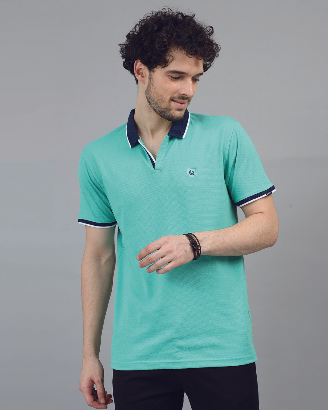 Buy Men's Aqua Green Polo T-shirt Online at Bewakoof