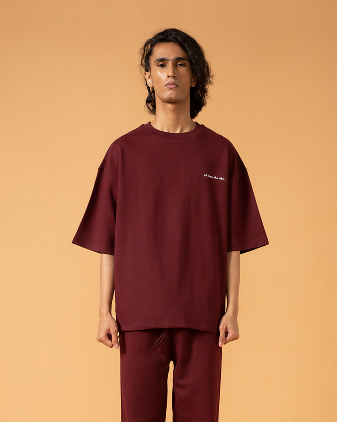 Buy Men's Barn Red Super Loose Fit T-shirt Online at Bewakoof