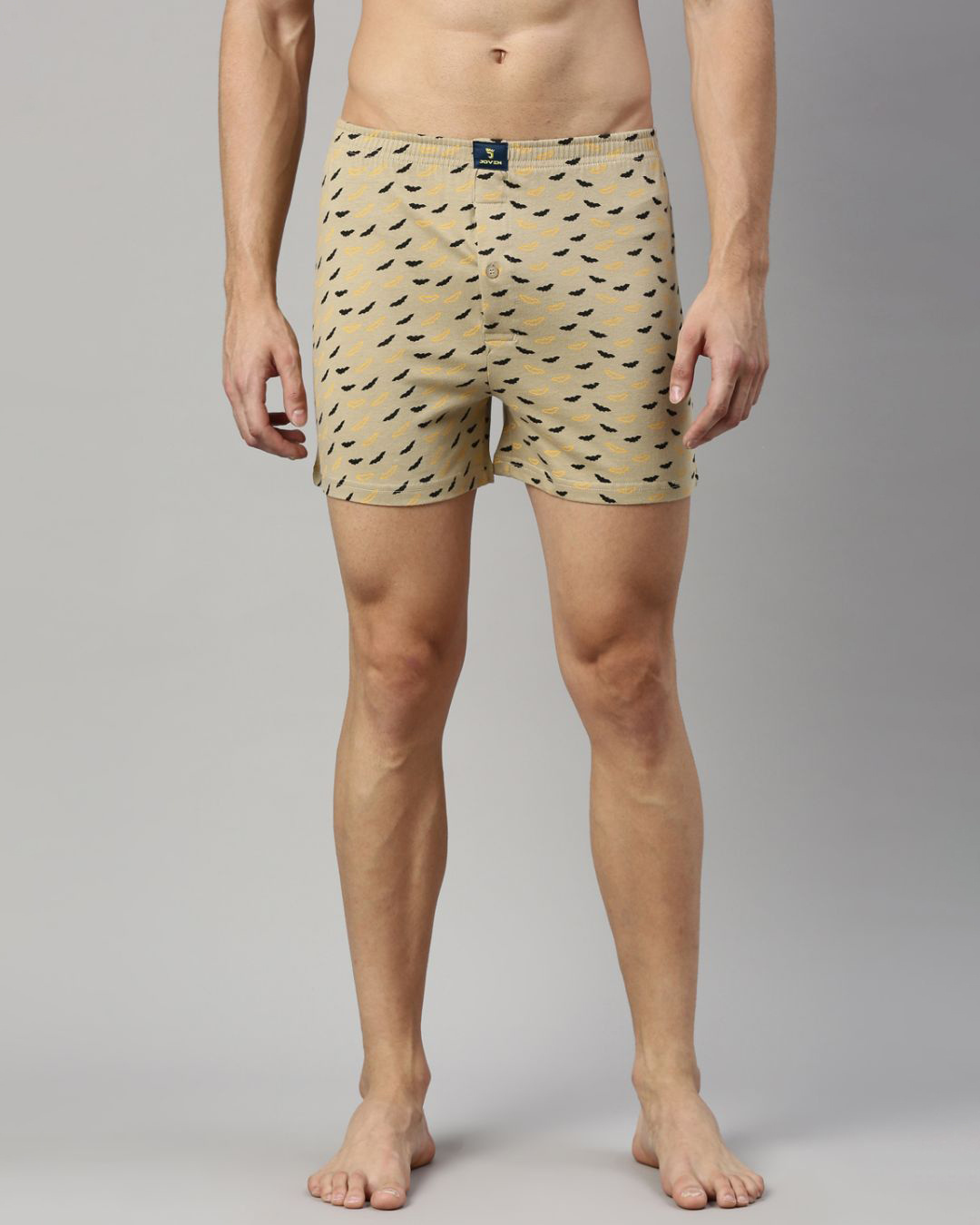 Buy Men's Beige All Over Bats Printed Cotton Boxers Online in India at ...