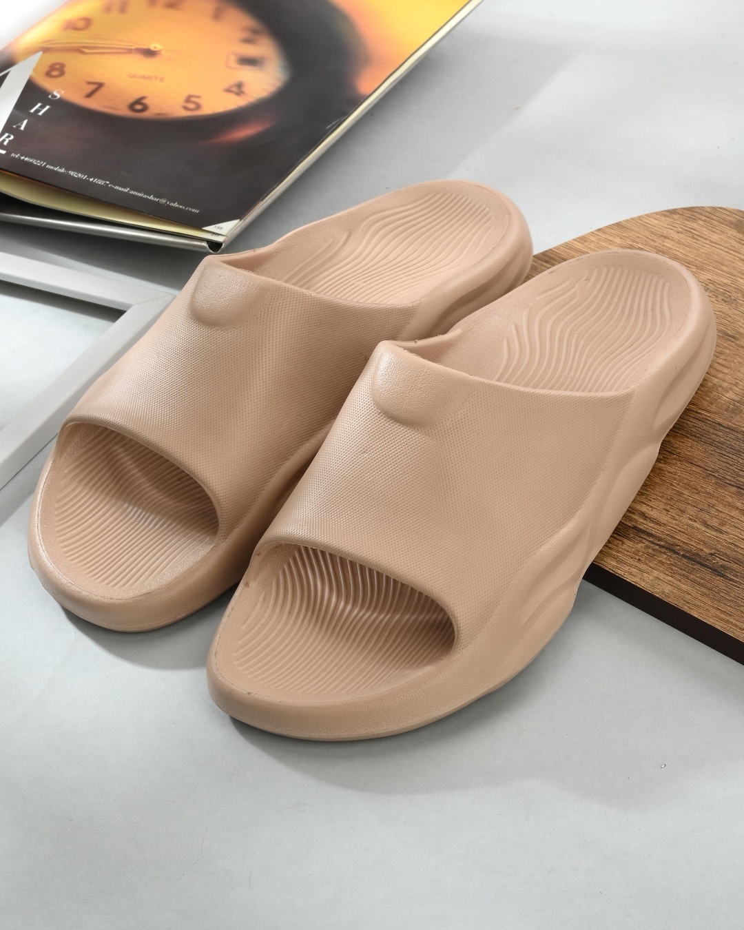 Buy Men's Beige Free Fall Sliders Online in India at Bewakoof