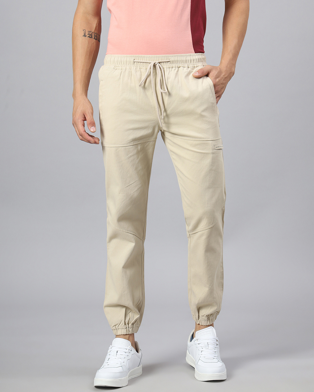 Buy Men's Beige Joggers Online at Bewakoof