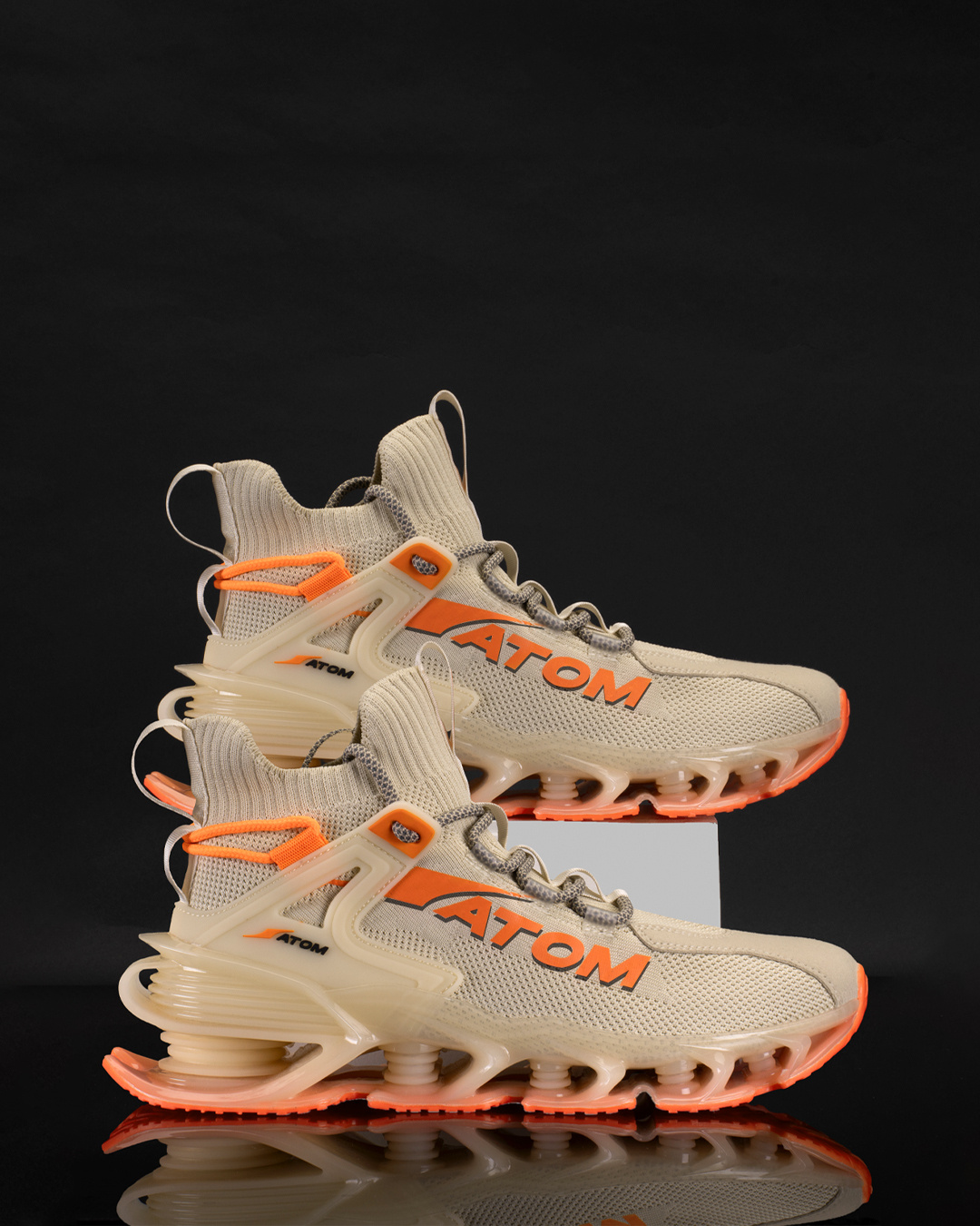 Buy Men's Beige & Orange Spring Edge Alpha 2 High-Top Sneakers Online ...