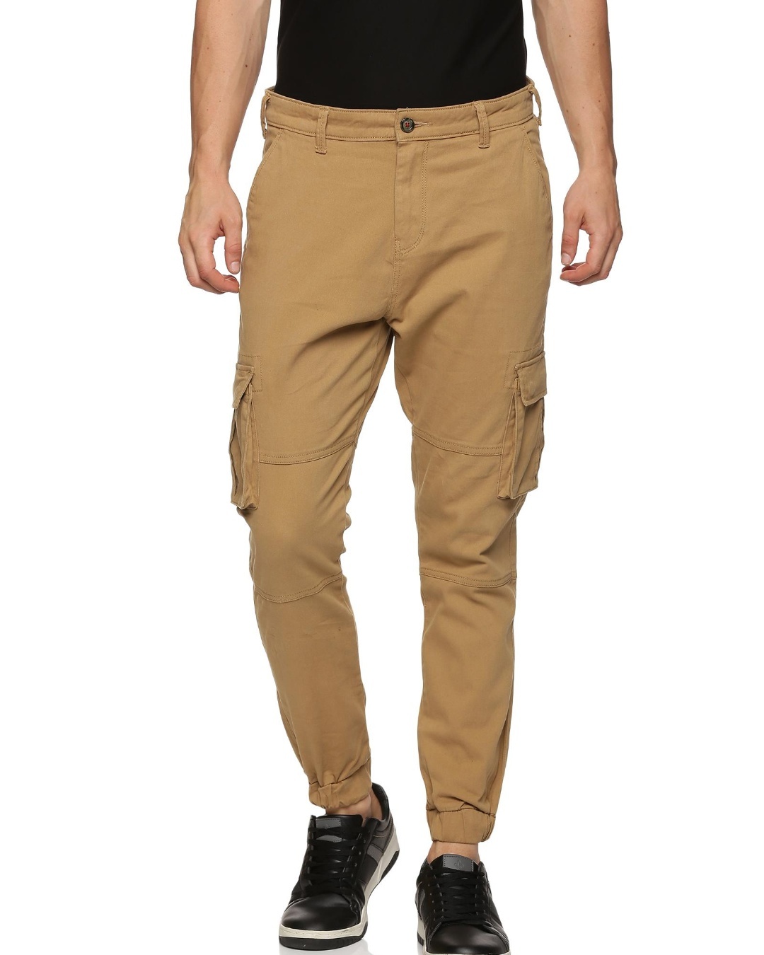 Buy Men's Beige Slim Fit Cargo Joggers Online at Bewakoof