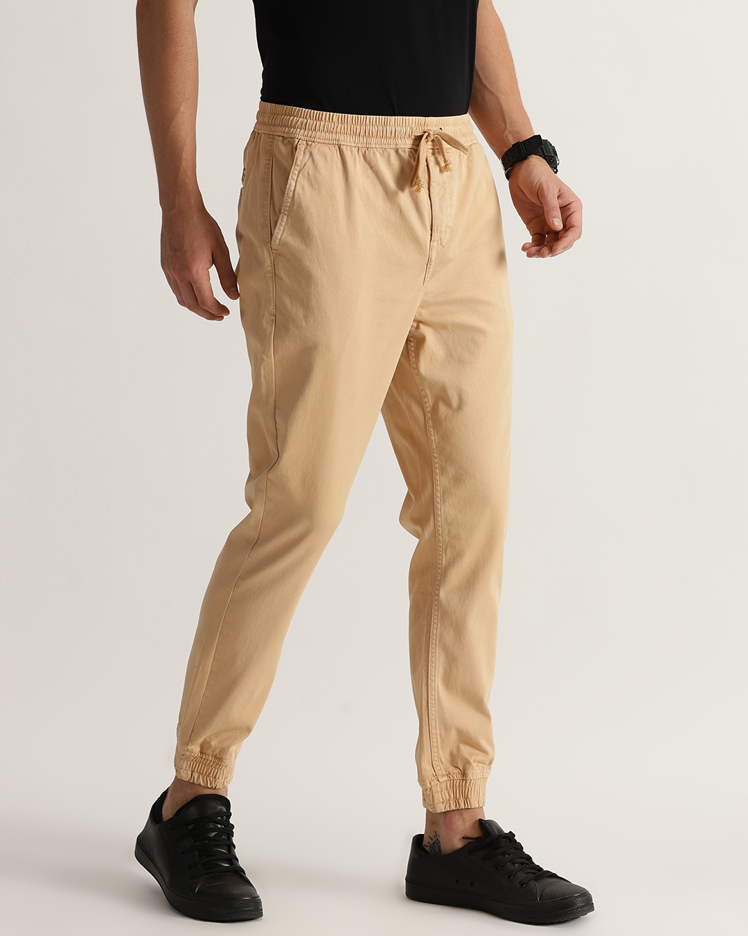 Buy Men's Beige Slim Fit Everyday Joggers Online at Bewakoof