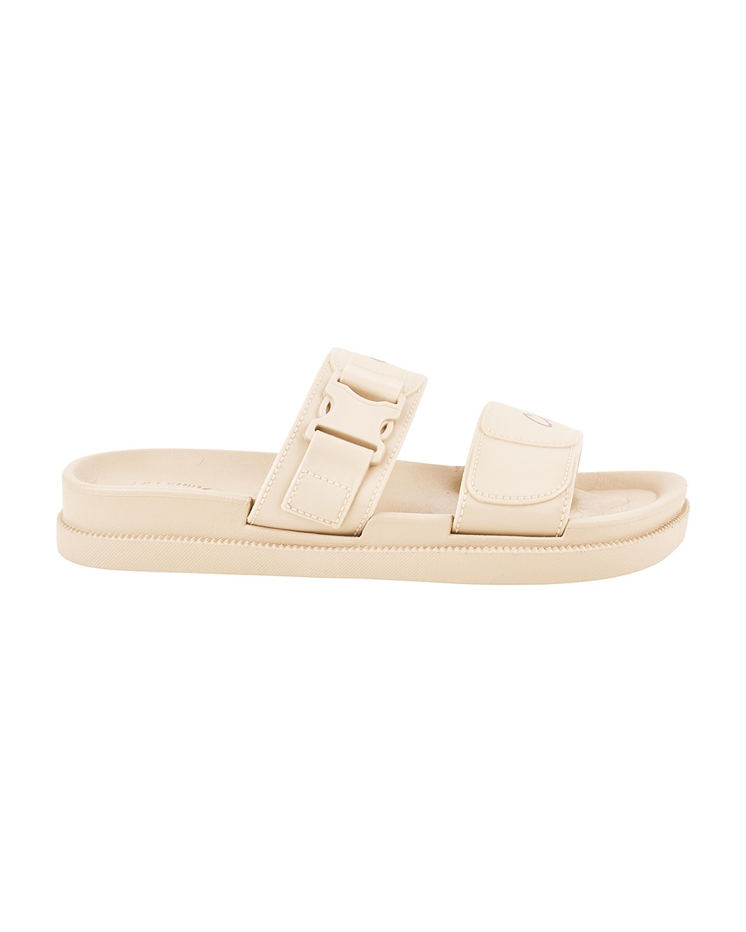 Buy Women's Beige Typography Sliders Online in India at Bewakoof