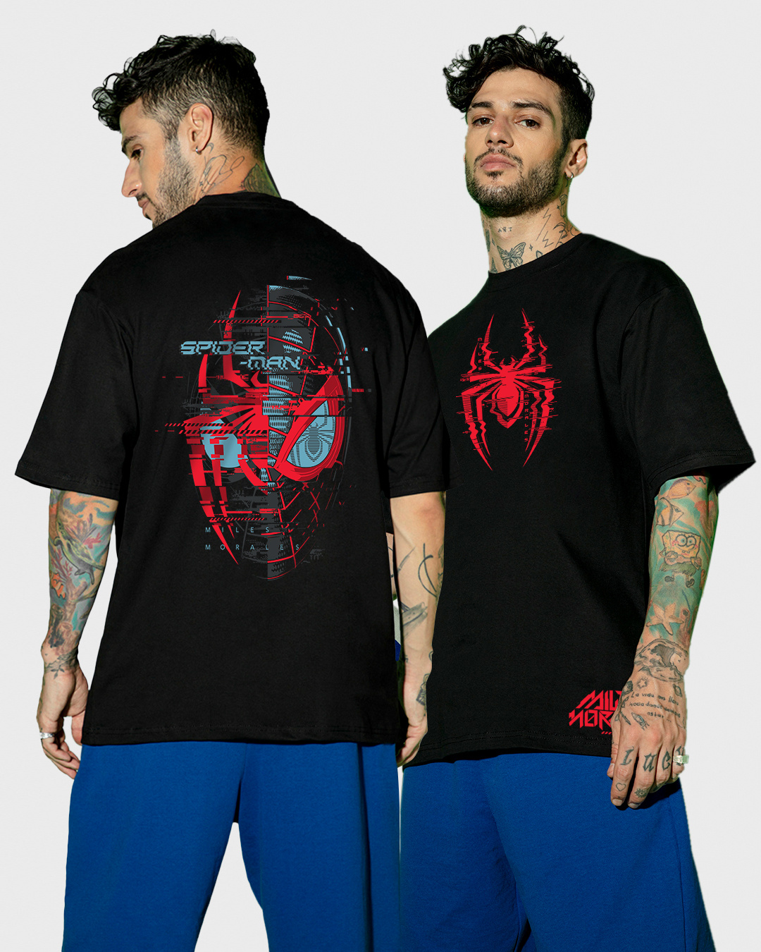 Buy Men's Black Across The Spiderverse Graphic Printed Oversized T ...