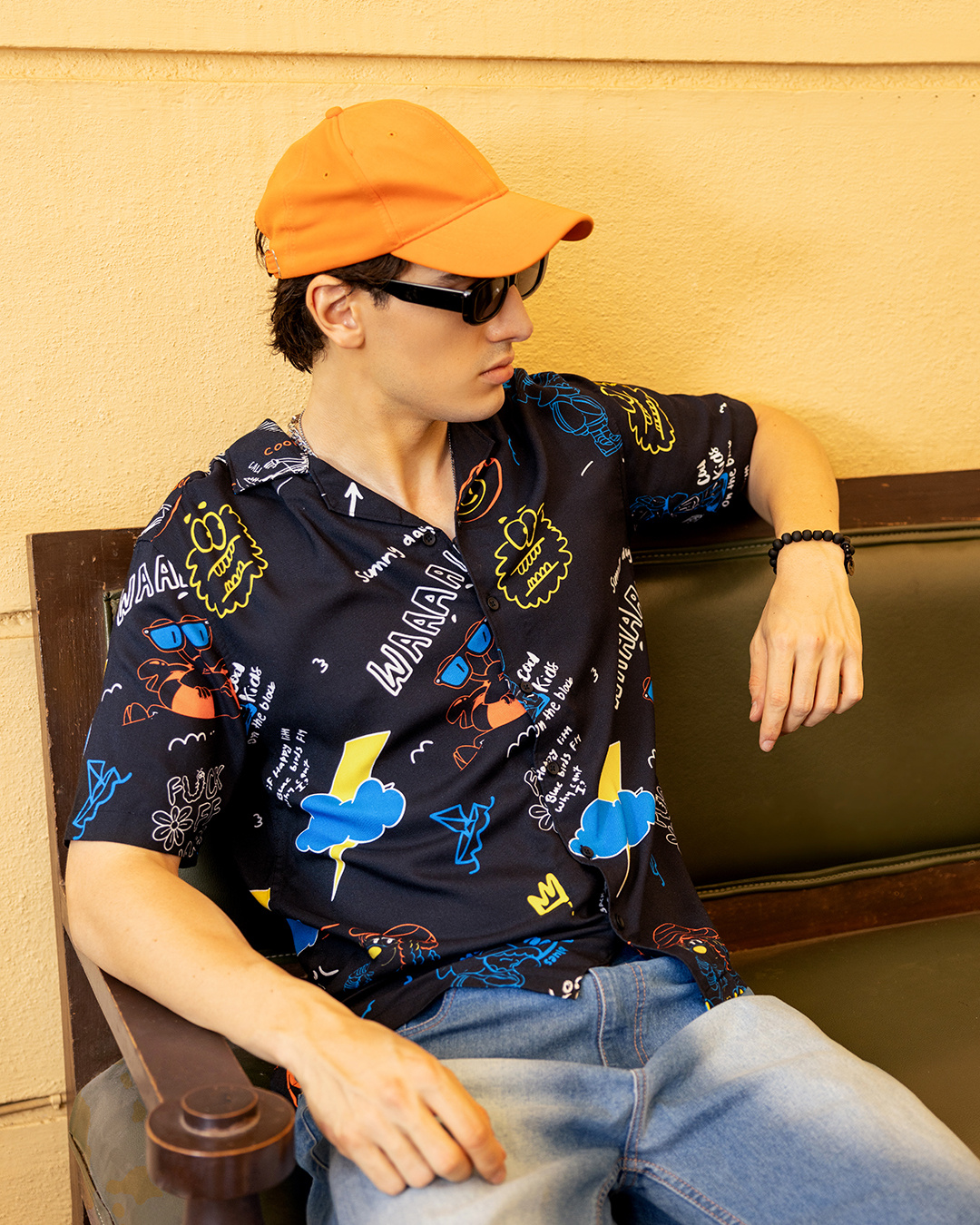 Buy Mens Black All Over Printed Oversized Shirt Online At Bewakoof