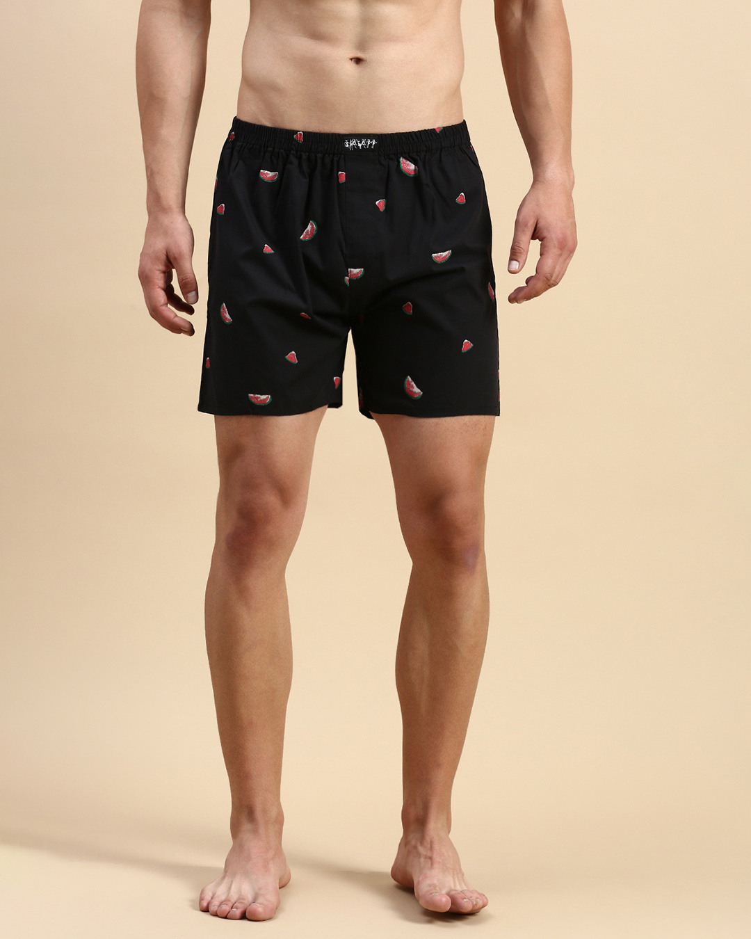Buy Men's Black All Over Printed Slim Fit Boxers Online in India at ...