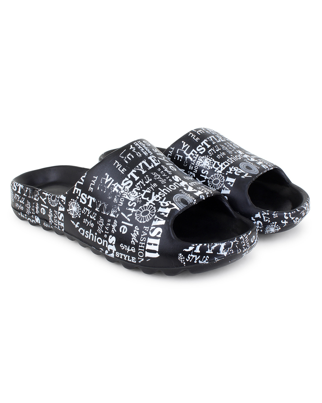 Buy Men's Black All Style Printed Sliders Online in India at Bewakoof