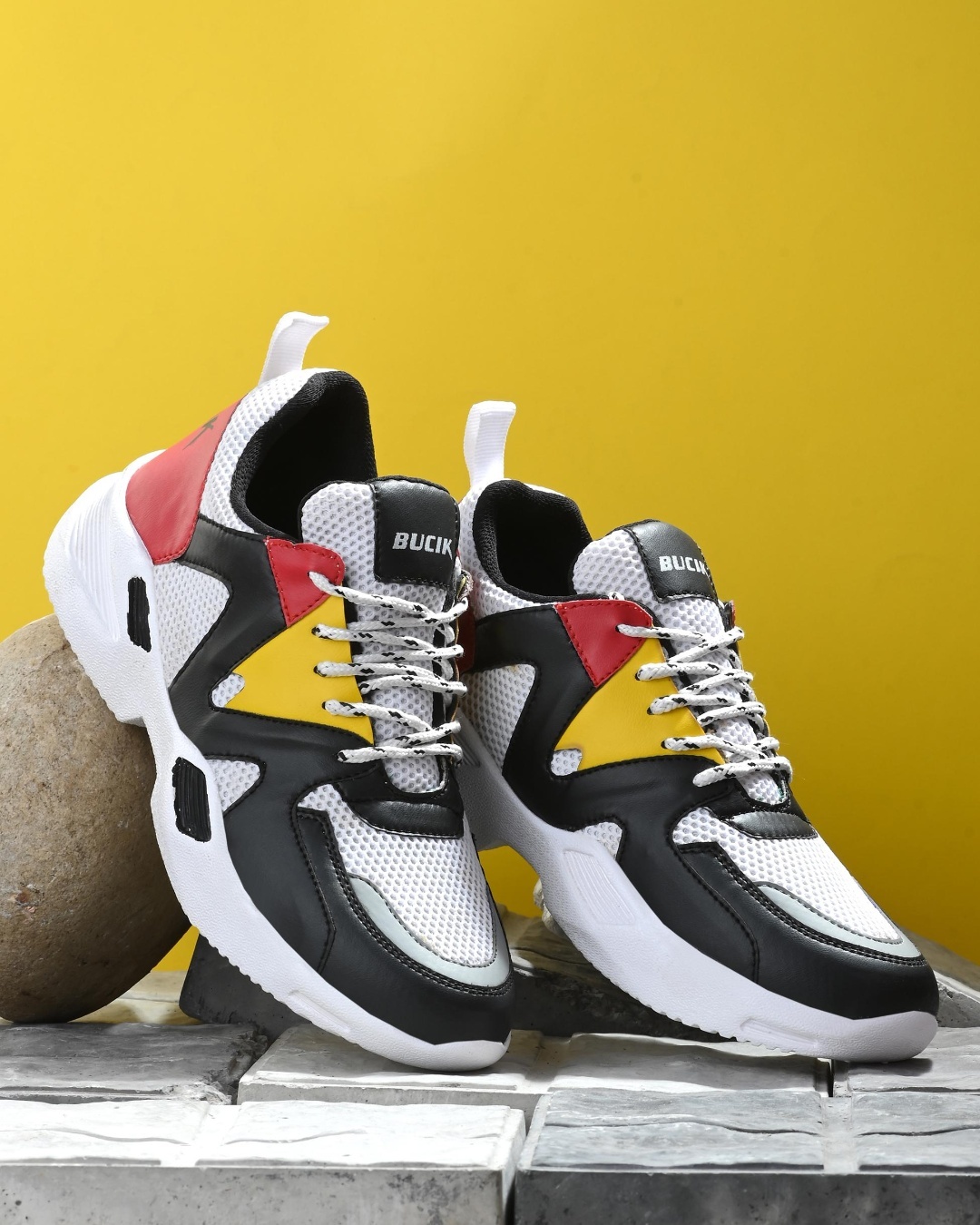 Buy Men's Black and Red Color Block Lace Up Casual Shoes Online in ...