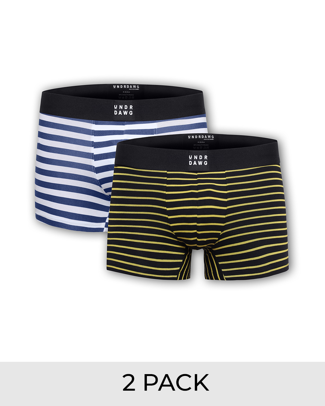 Buy Pack of 2 Men's Black & White Striped Trunk Online in India at Bewakoof