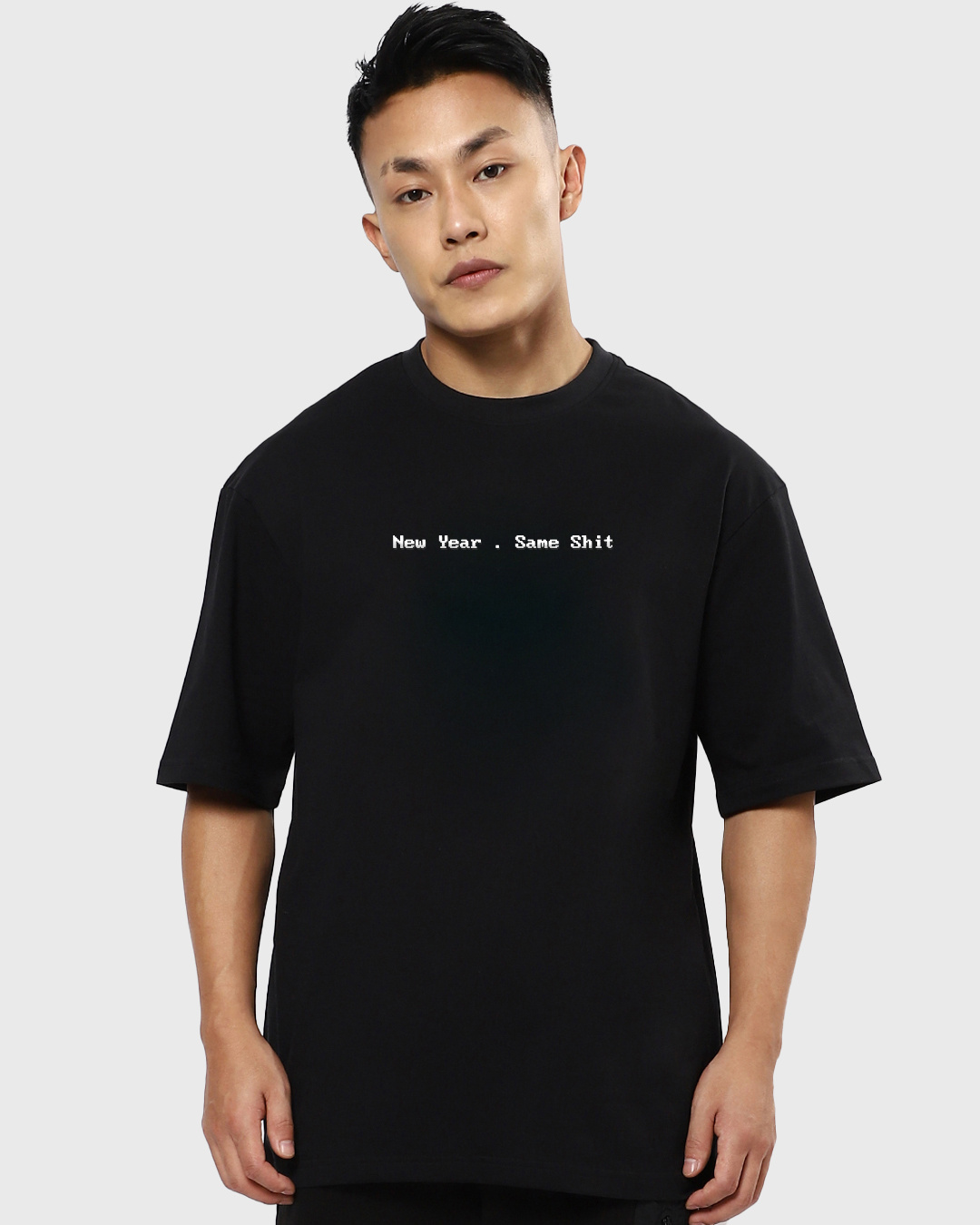Buy Men's Black As Usual Typography Relaxed Fit T-shirt Online at Bewakoof