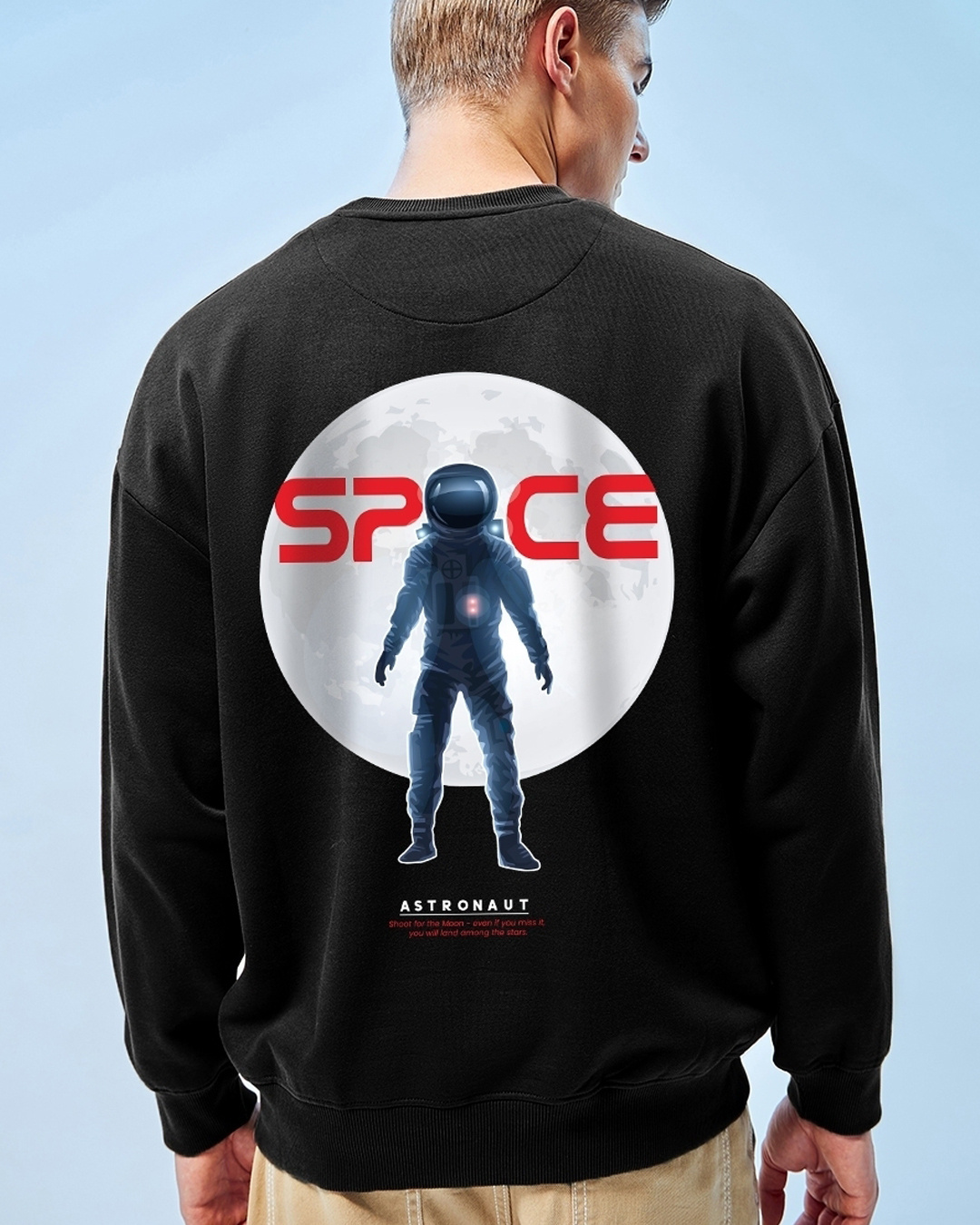 Buy Men's Black Astro Space Graphic Printed Oversized Sweatshirt Online ...