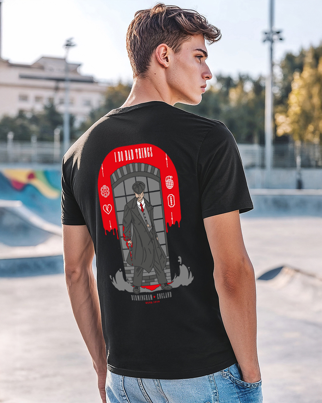 Buy Men's Black Bad Man Graphic Printed T-shirt Online at Bewakoof