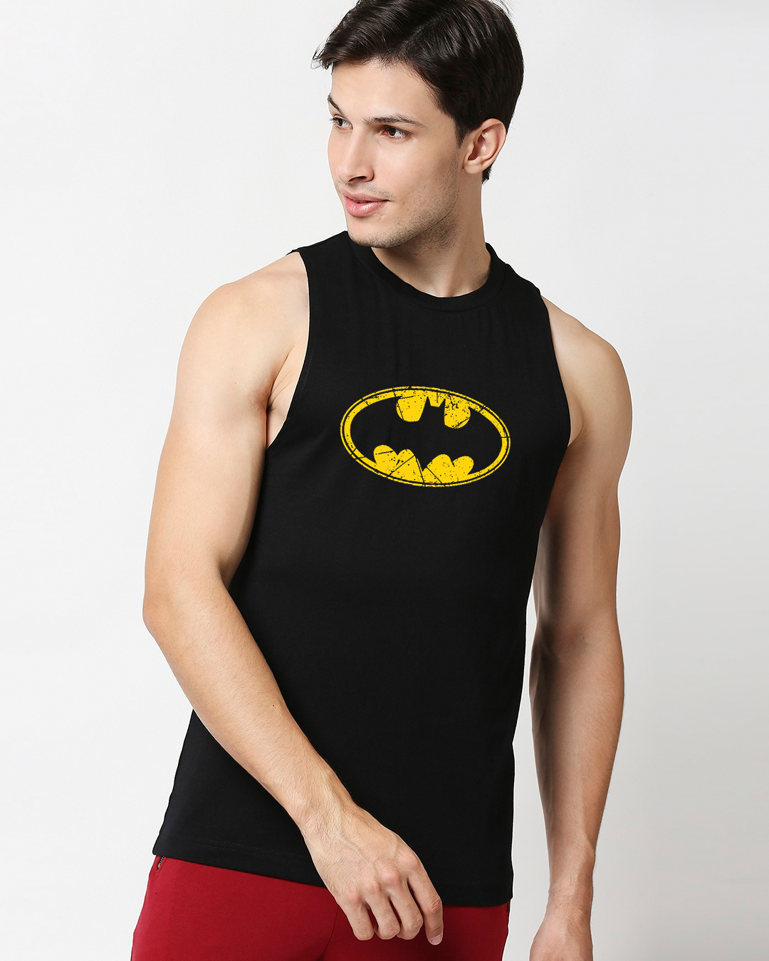 Buy Men's Black Batman Graphic Printed Vest Online at Bewakoof