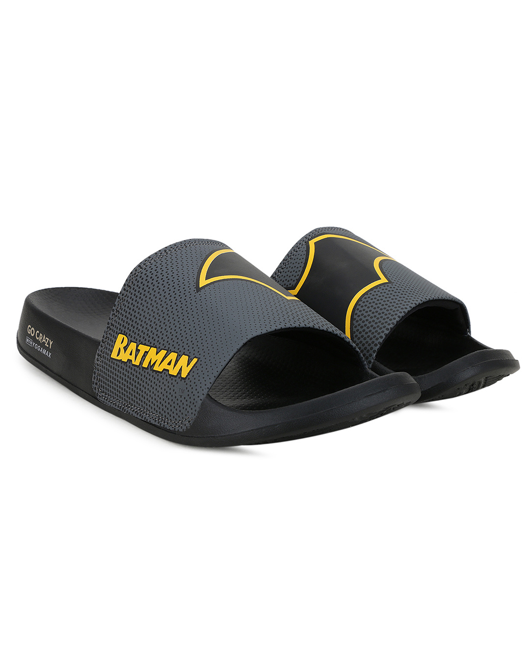 Buy Men's Black Batman Printed Sliders Online in India at Bewakoof