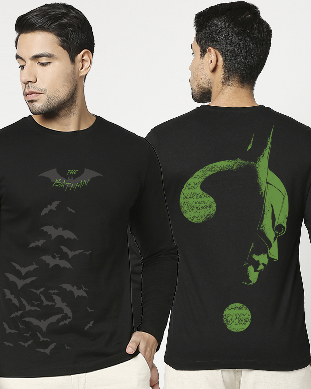 Buy Men's Black Batman Riddle Graphic Printed T-shirt Online at Bewakoof