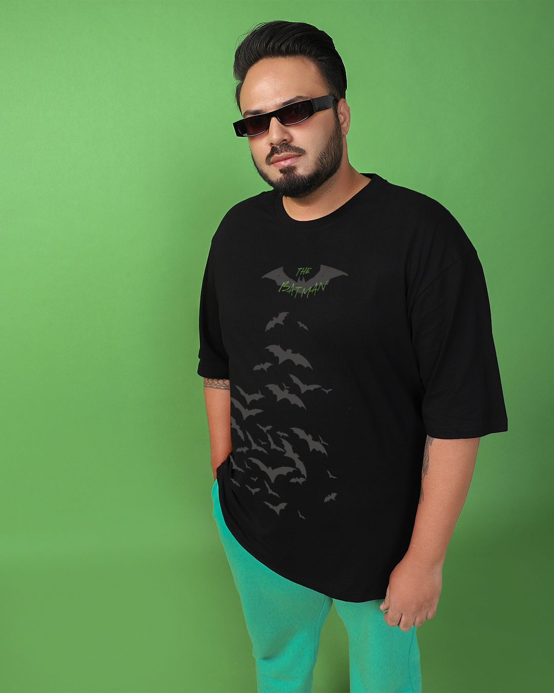Buy Men's Black Batman Riddle Graphic Printed Oversized Plus Size T-shirt Online at Bewakoof