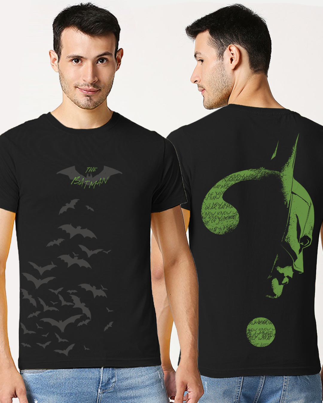 Buy Men's Black Batman Riddle Graphic Printed T-shirt Online at Bewakoof