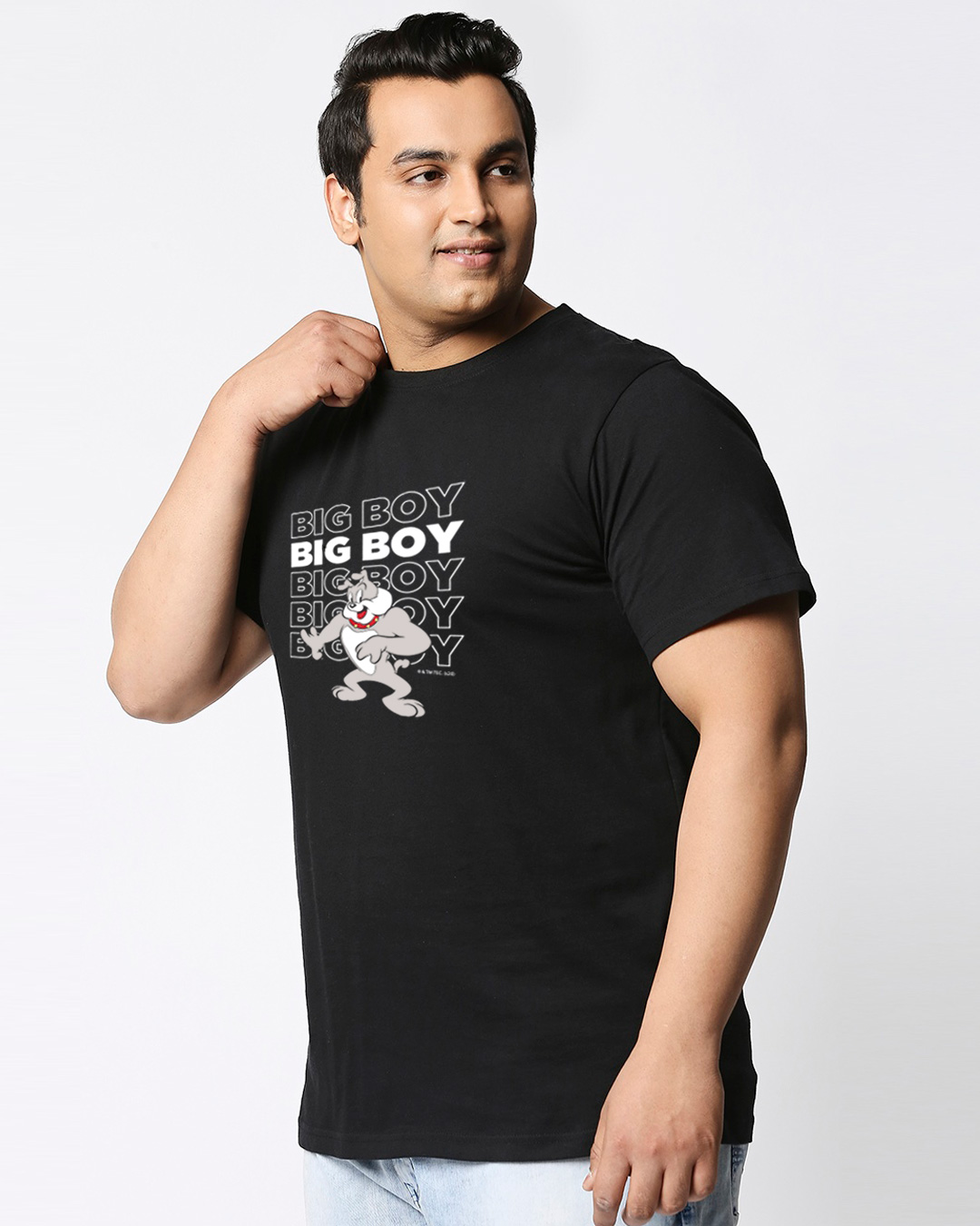 Buy Men's Black Big Boy Typography Plus Size T-shirt Online at Bewakoof