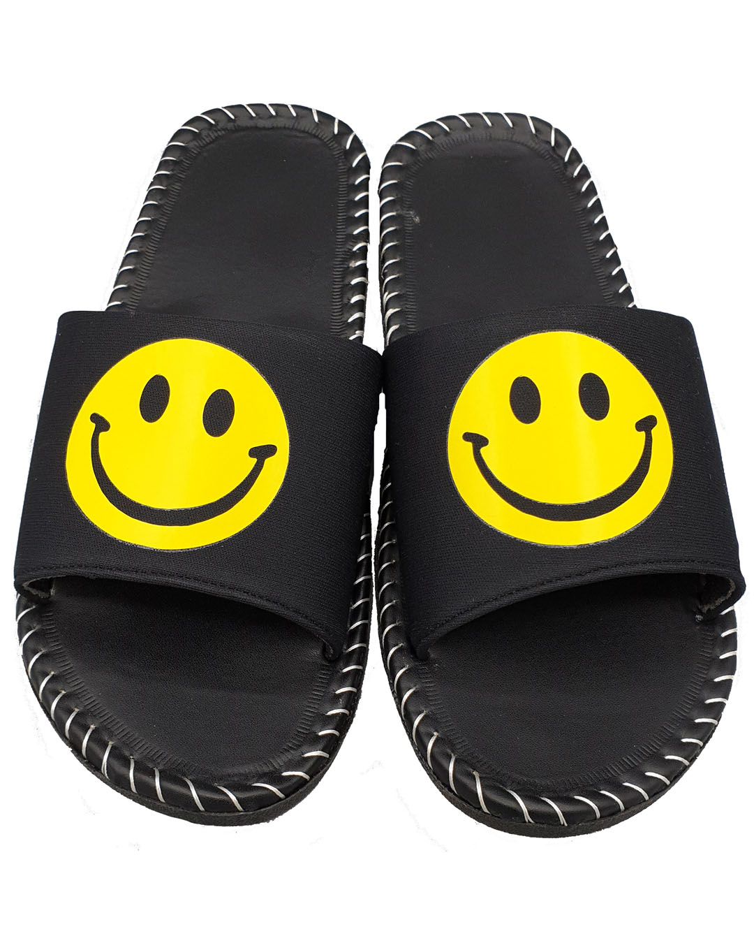 Buy Men's Black Big Smiley Flip Flops & Sliders Online in India at Bewakoof