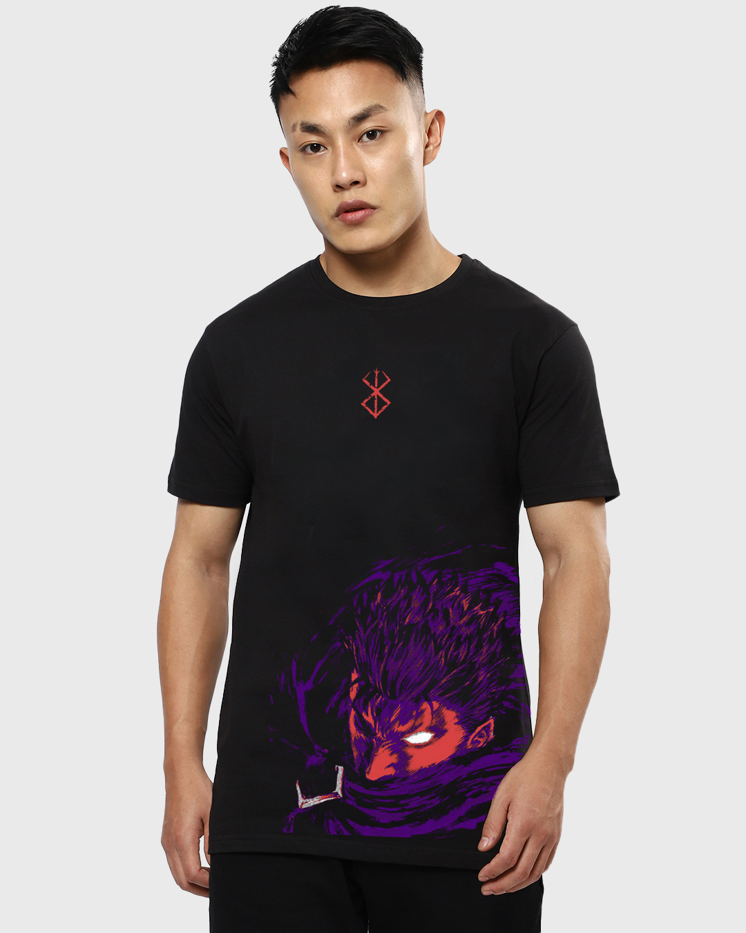 Buy Men's Black Swordsman Graphic Printed T-shirt Online at Bewakoof