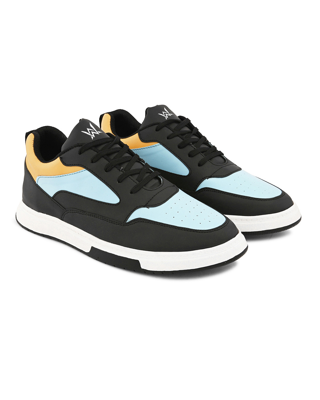 Buy Men's Black & Blue Color Block Sneakers Online in India at Bewakoof