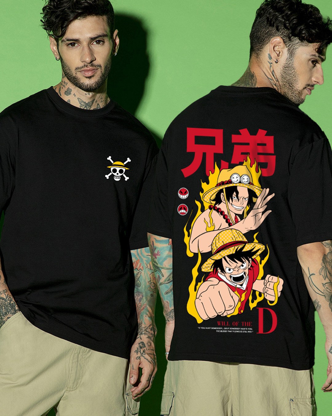 Buy Men's Black Brotherhood Graphic Printed Oversized T-shirt Online at ...