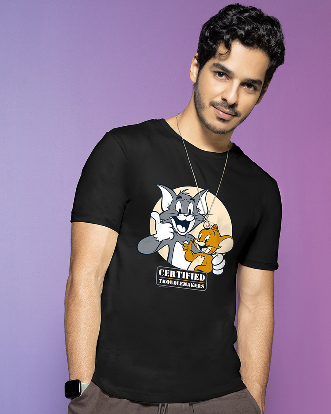 Buy Men's Black Certified Troublemakers (TJL) Graphic Printed T-shirt ...