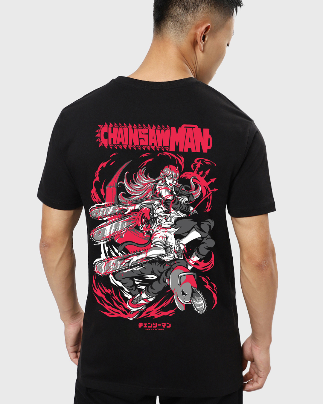 Buy Men's Black Chainsaw Man Graphic Printed T-shirt Online at Bewakoof