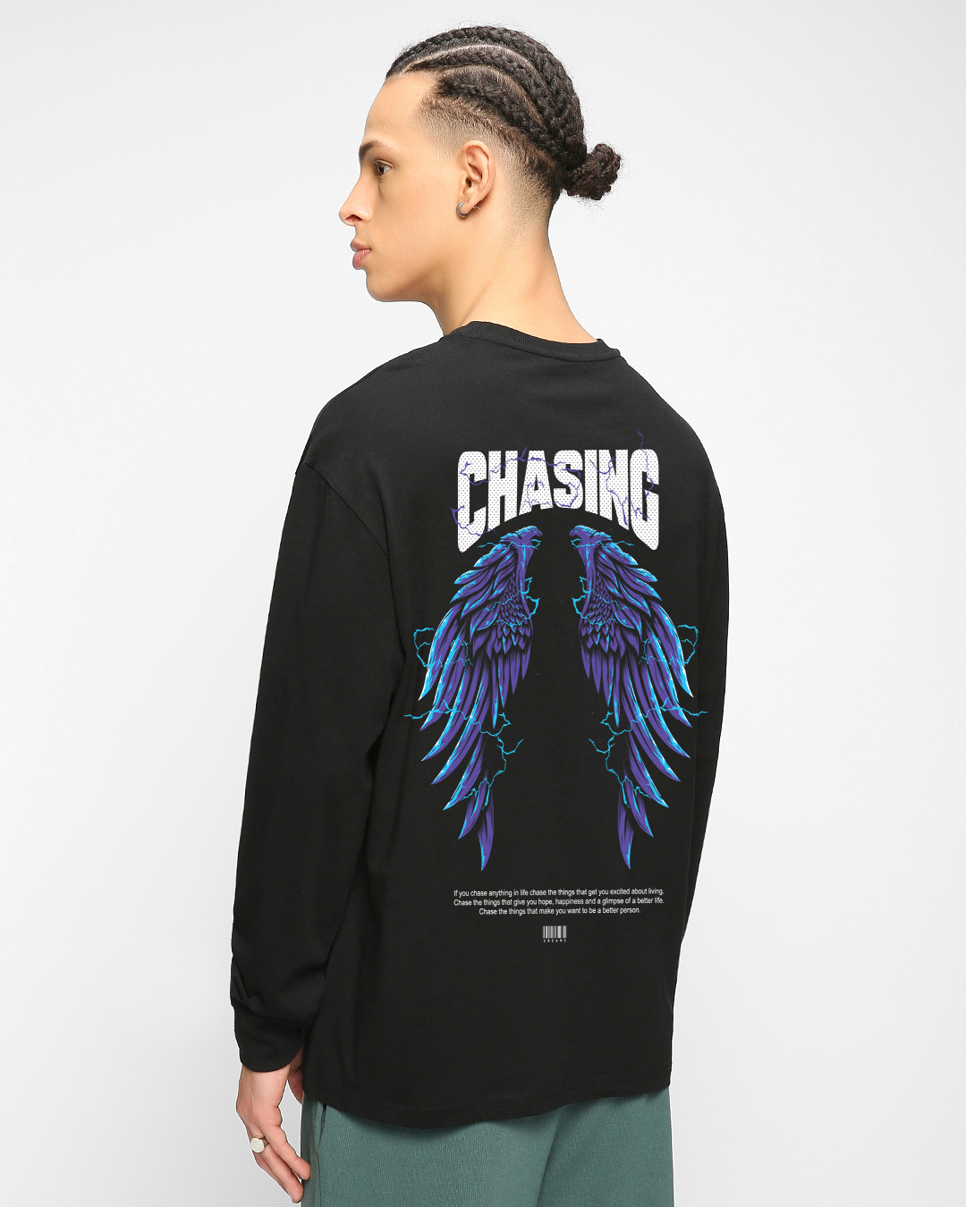 Buy Men's Black Chasing Dream Graphic Printed Oversized T-shirt Online ...