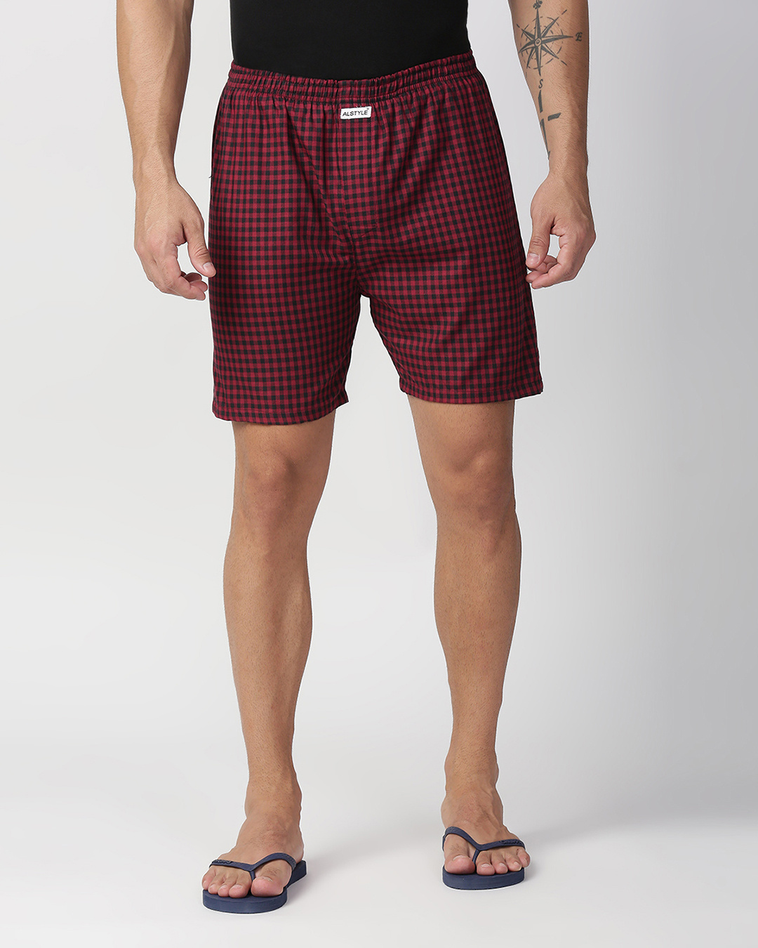Buy Men's Black Checked Boxers Online in India at Bewakoof