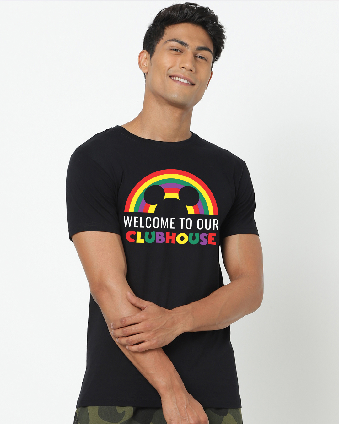 Buy Men's Black Club House Graphic Printed T-shirt Online at Bewakoof